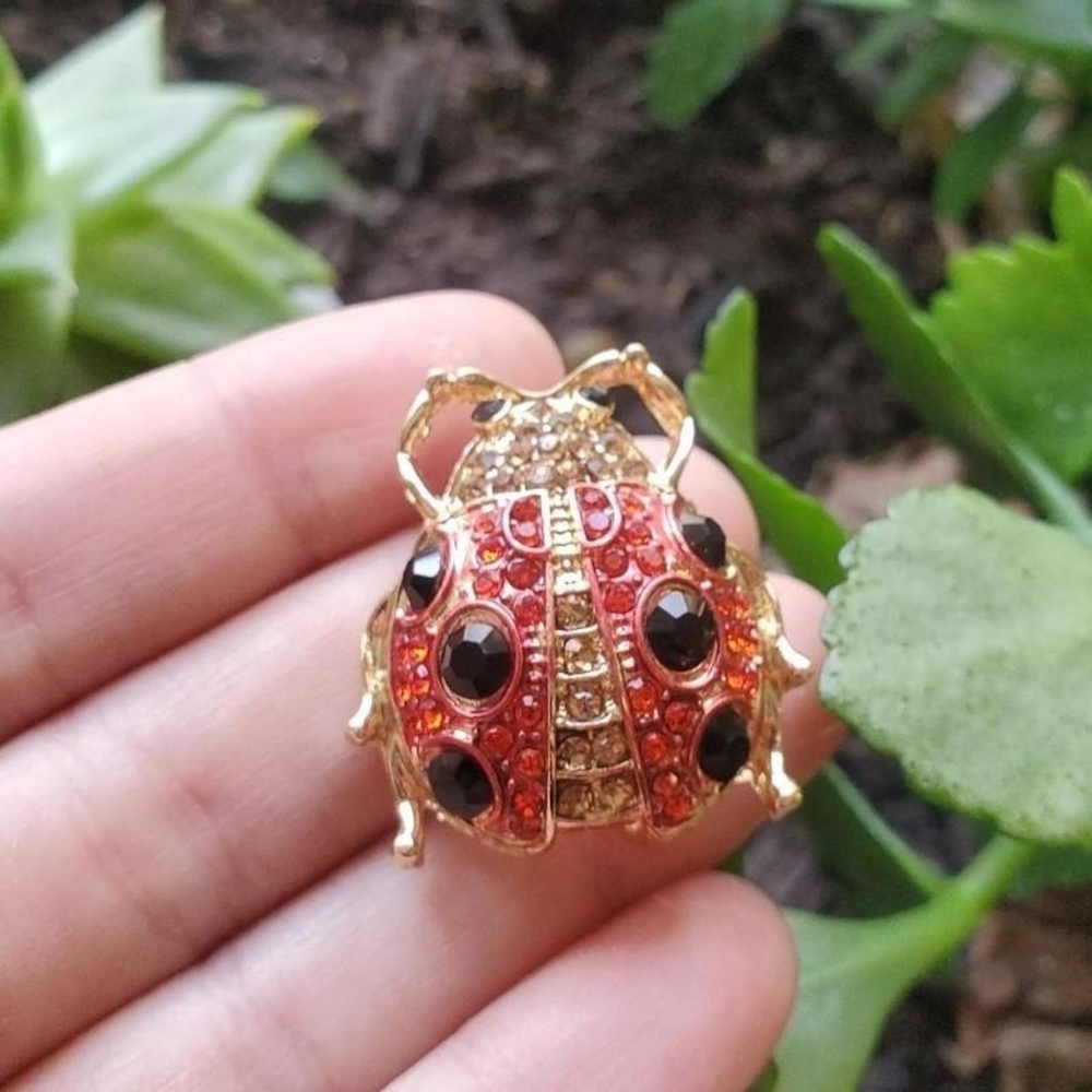 New Adorable Ladybug Brooch Pin - Gem